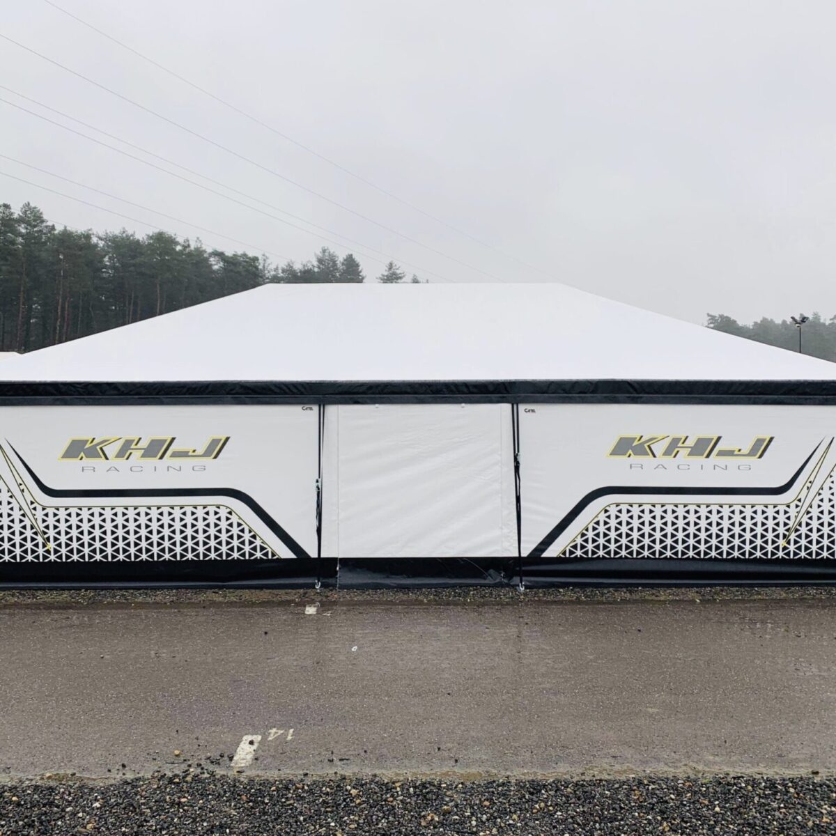 KHJ Racing pit garage design - Tent karting design - NJ Design