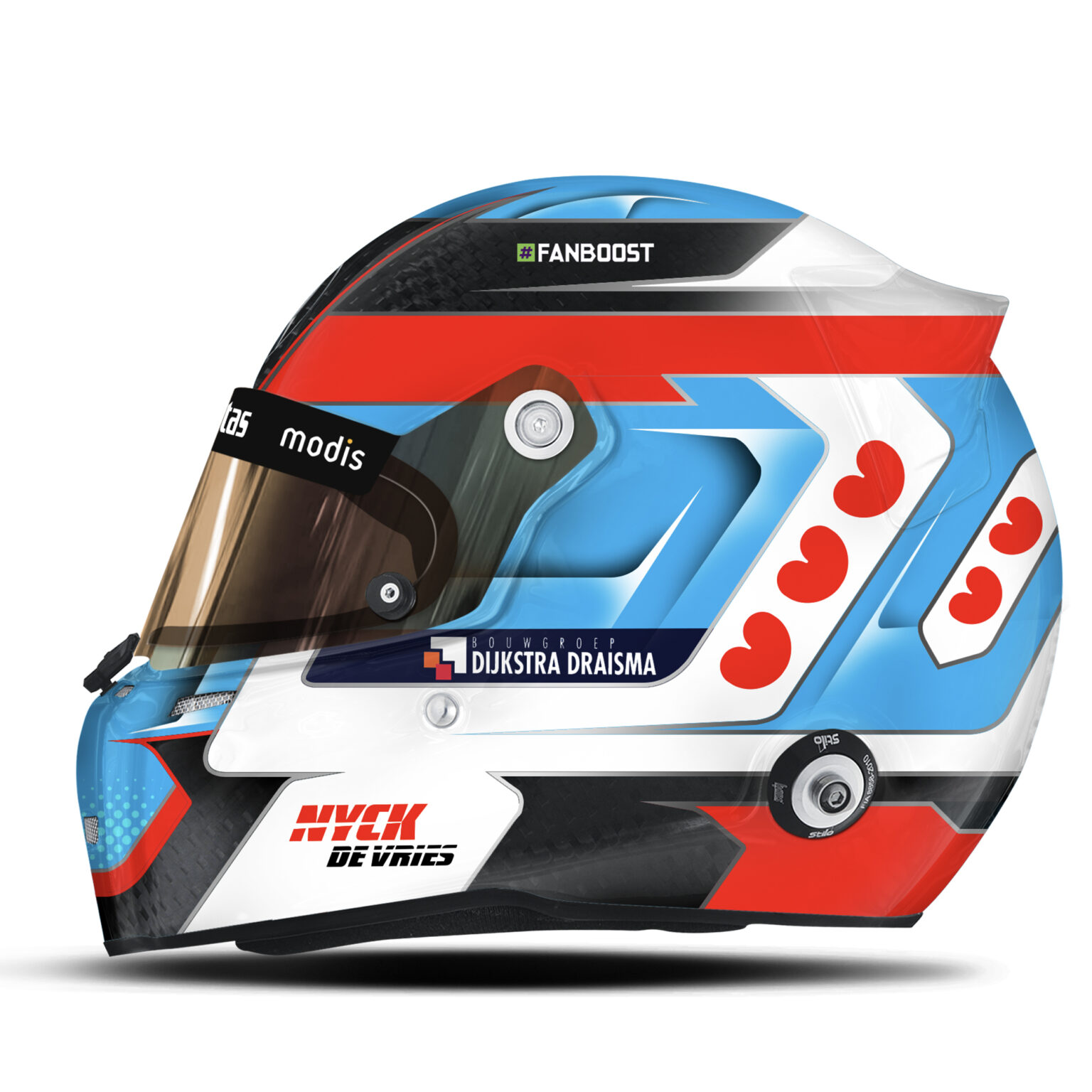 Custom helmet design by NJ Design for 2022 motorsport season