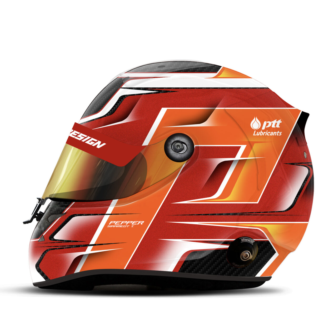 Custom helmet design by NJ Design for 2022 motorsport season