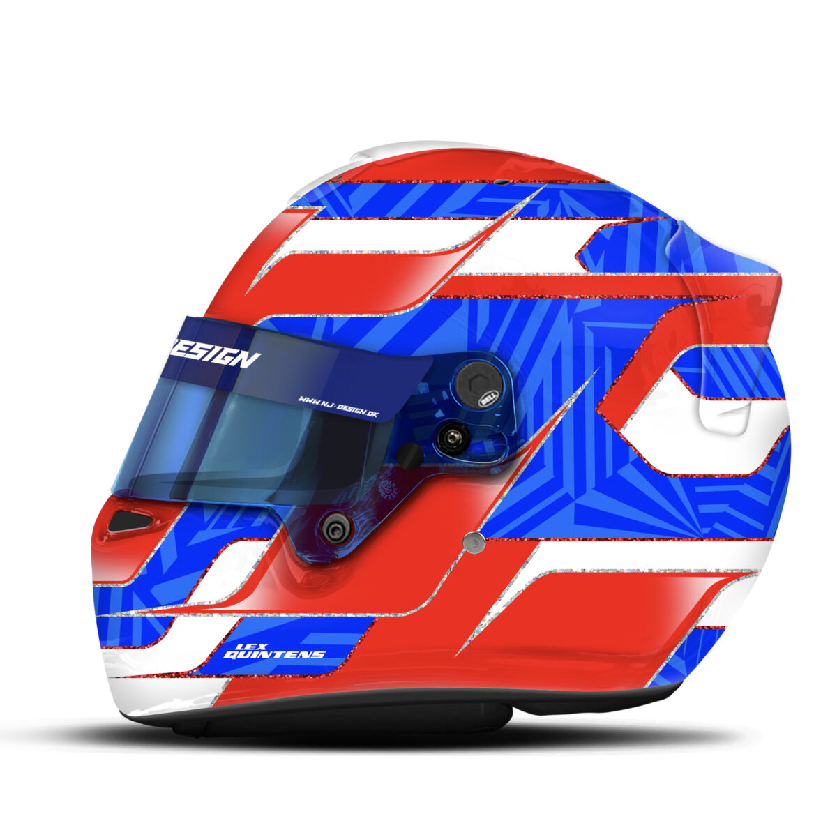 Custom helmet design for Belgium karting driver Lex Quintens.