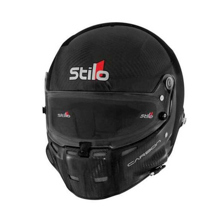 Stilo Car helmets in white colors and carbon lightweight material.