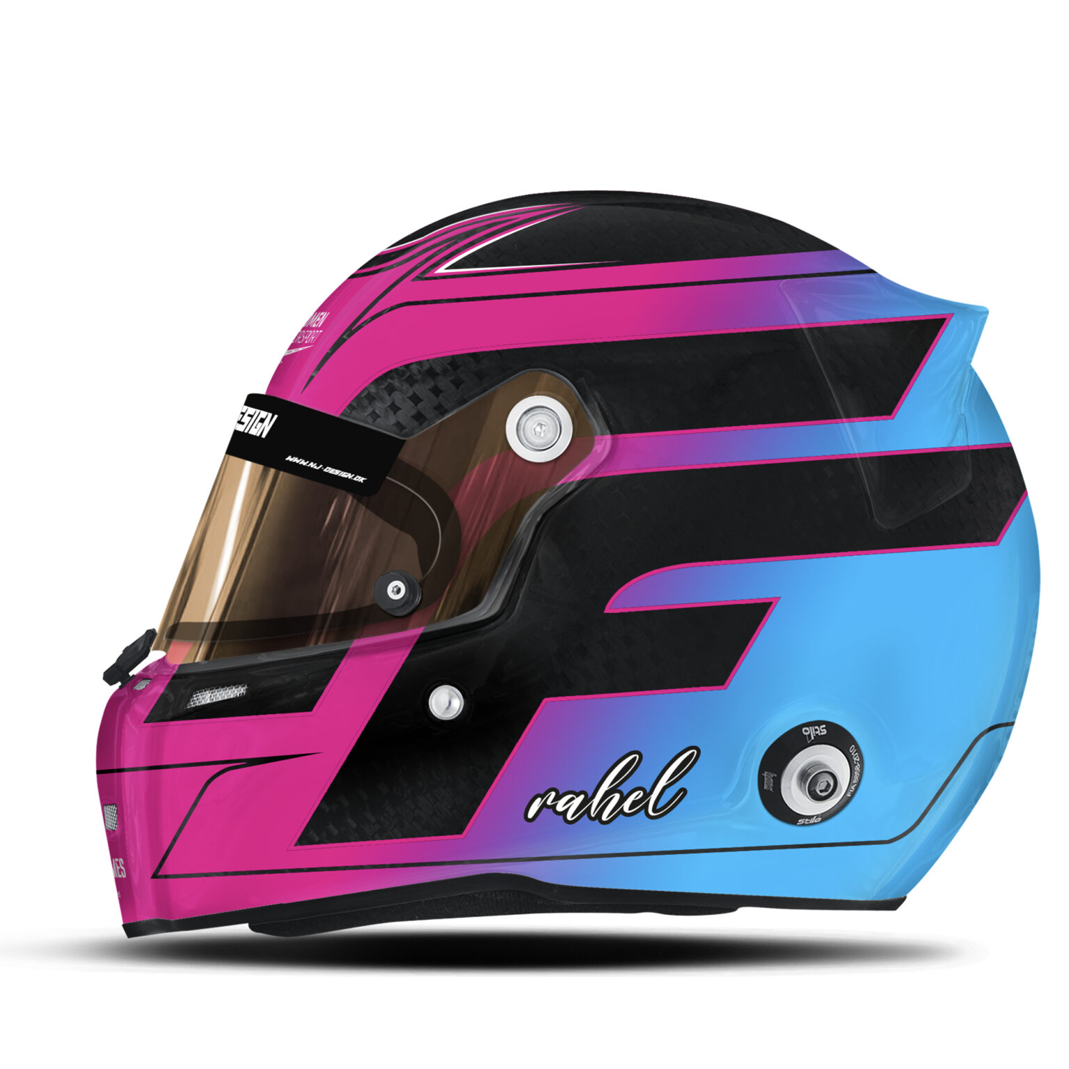 Custom helmet design by NJ Design for 20223 motorsport season