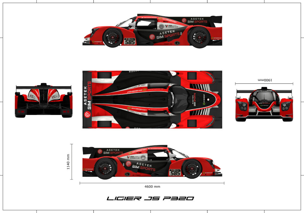 Check out our Lmp3 car livery Asetek SimSports here.