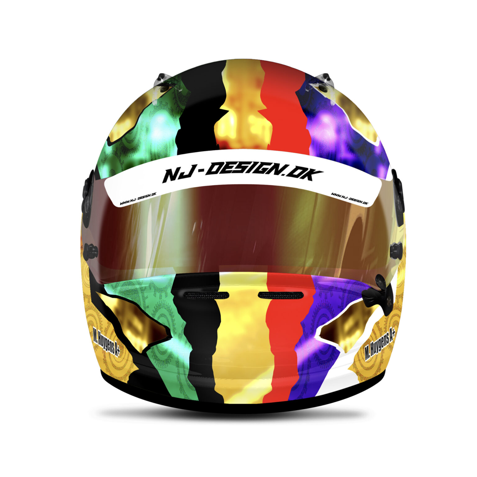 Custom helmet design by NJ Design for 20223 motorsport season