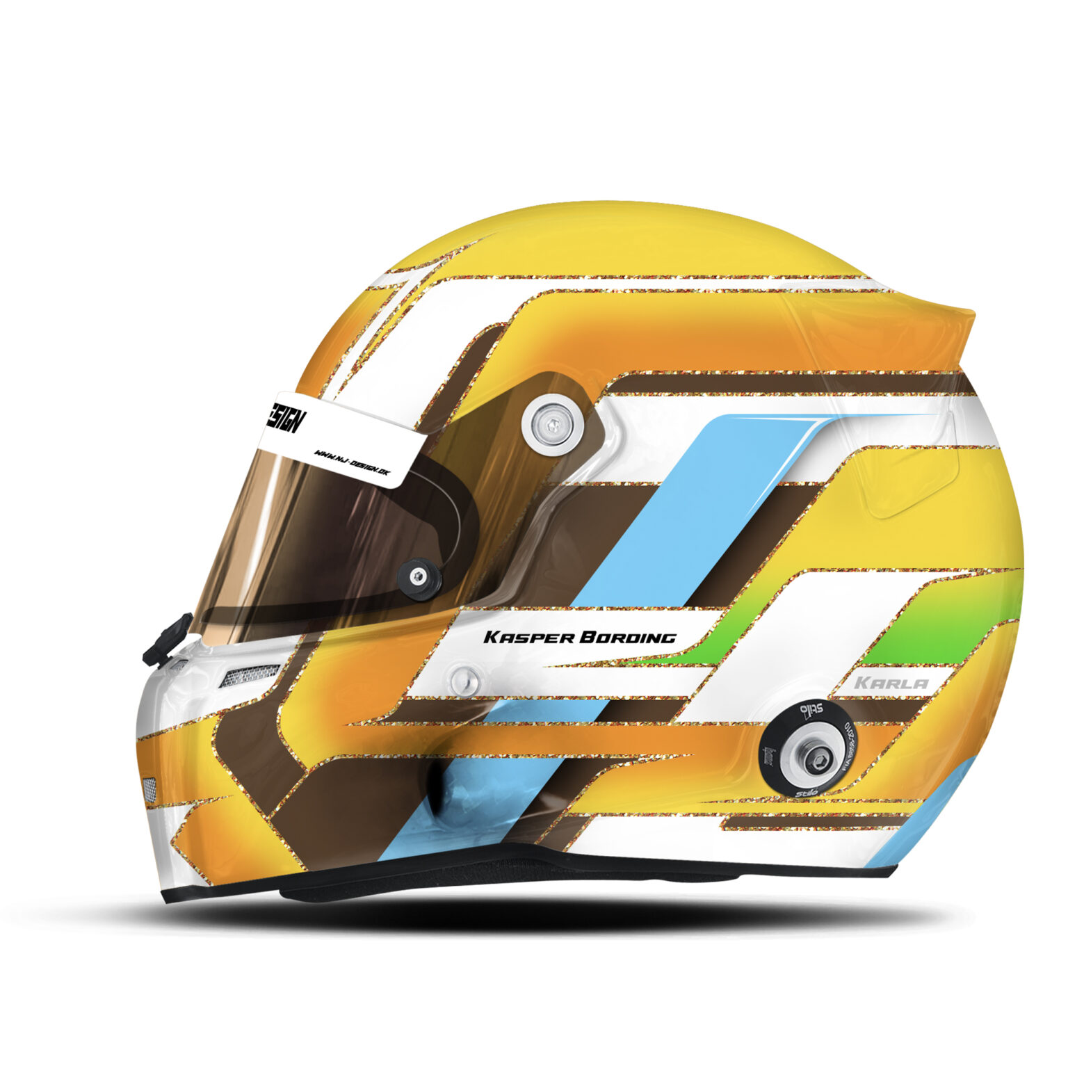 Custom helmet design by NJ Design for 20223 motorsport season