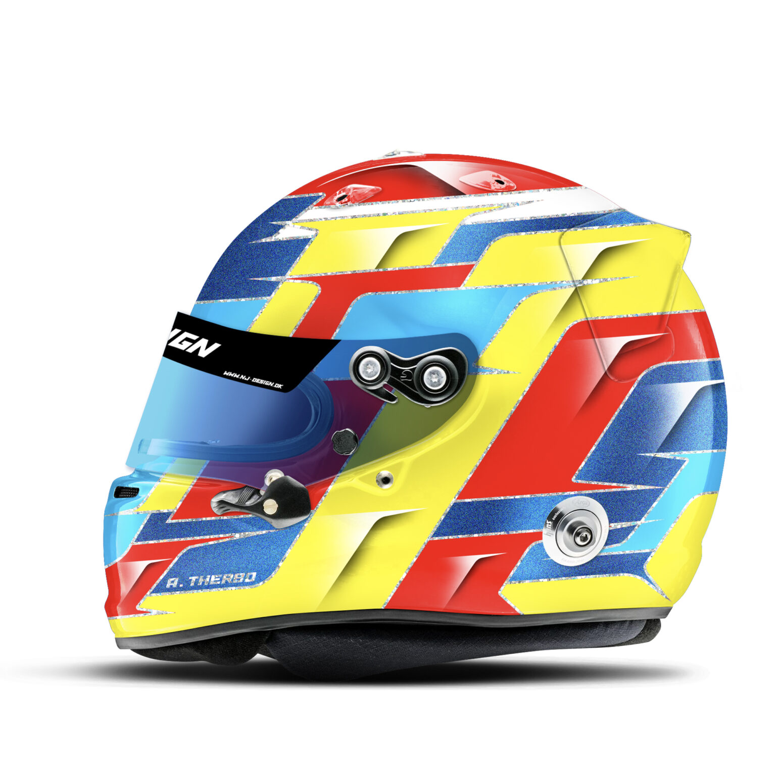 Professional custom helmet design by NJ Design in 2024.