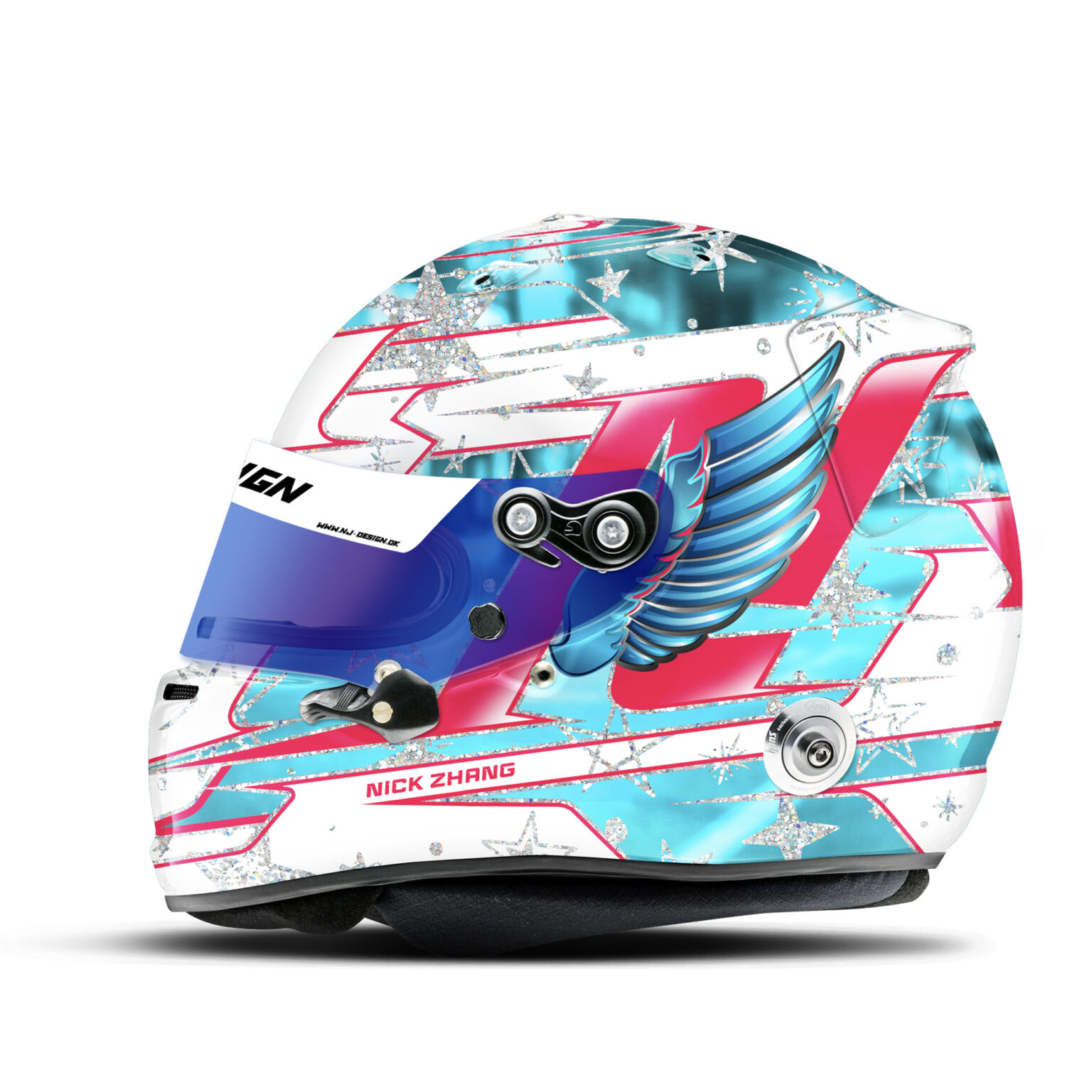 Professional custom helmet design by NJ Design in 2024.