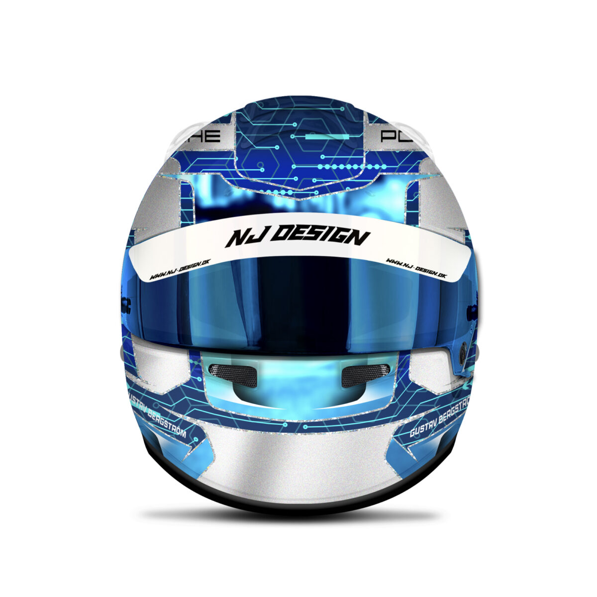 Helmet design for Gustav Bergström made on a Bell Helmets HP7.