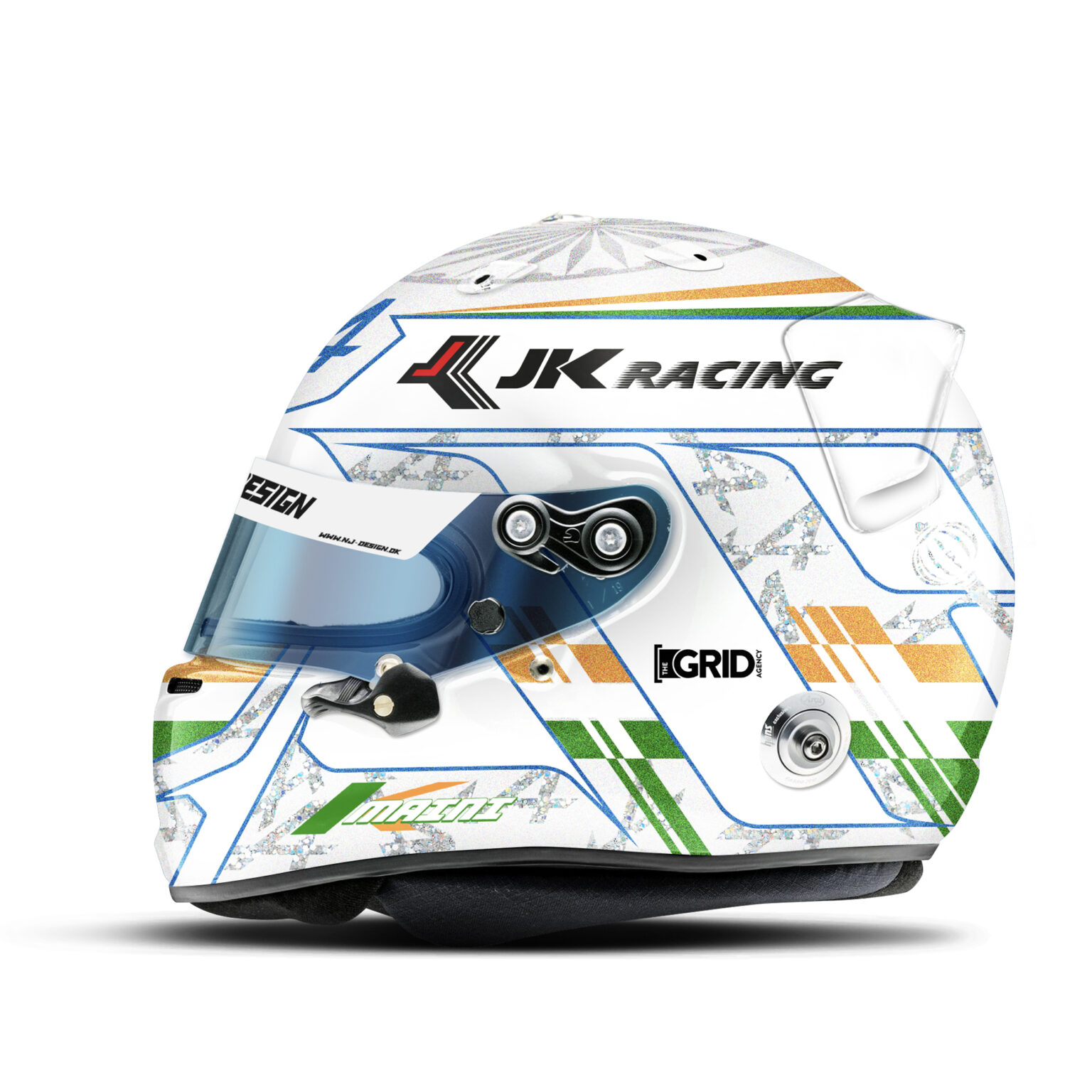 Professional custom helmet design by NJ Design in 2024.