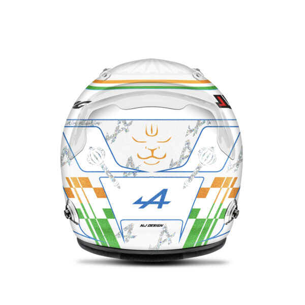 Helmet design for Kush Maini for his 2024 season in Formula 2.