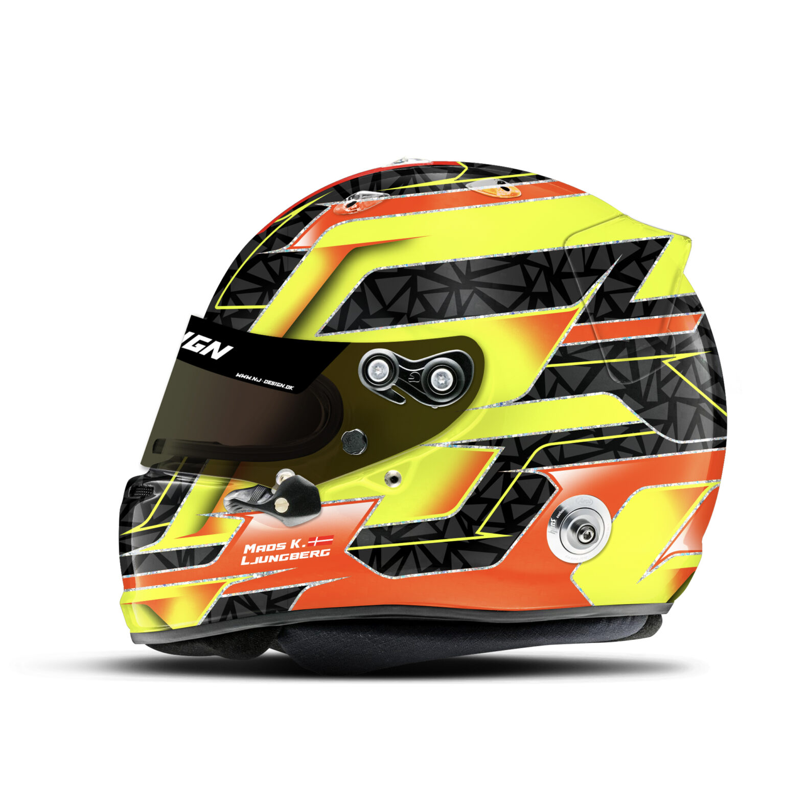 Professional custom helmet design by NJ Design in 2024.