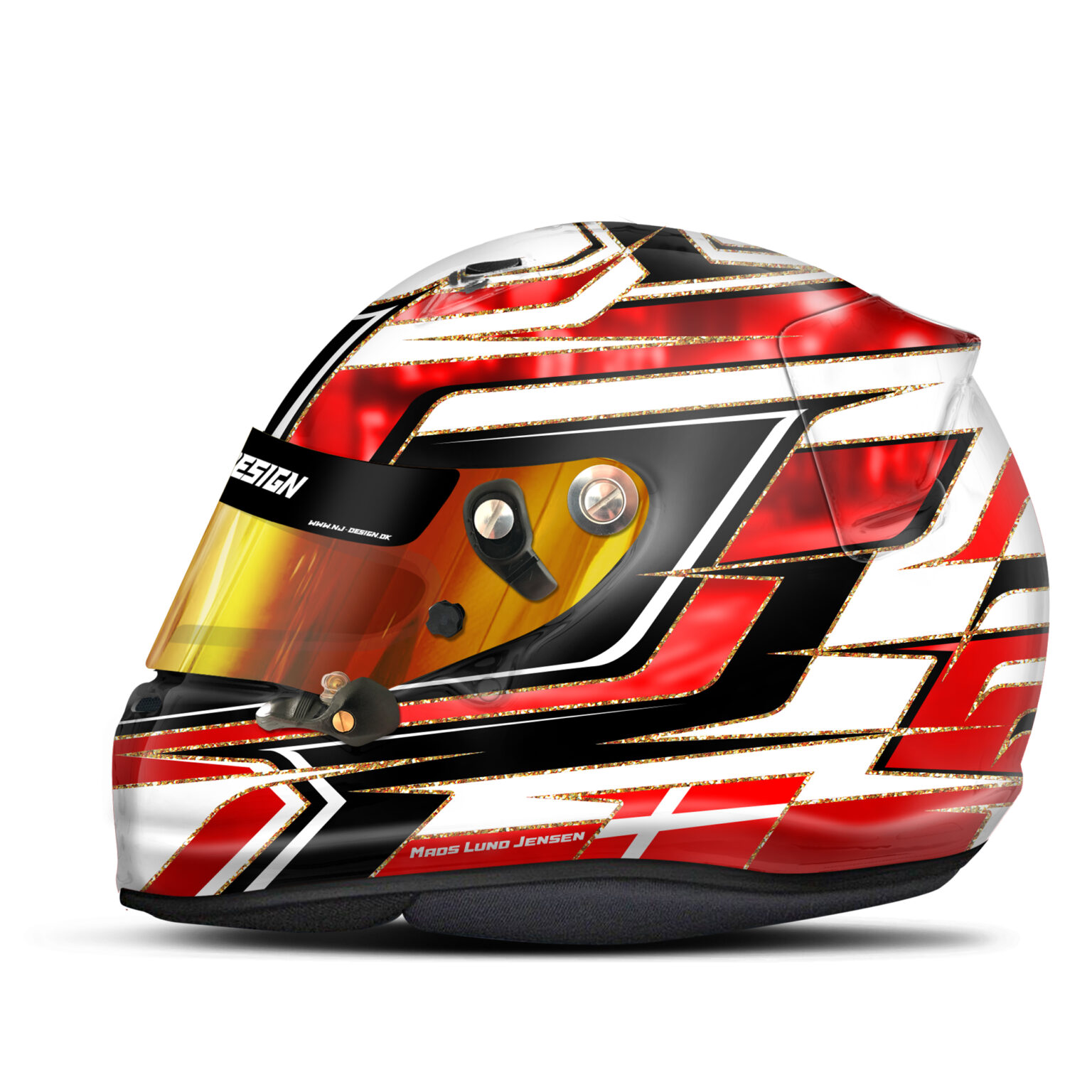 Professional custom helmet design by NJ Design in 2024.