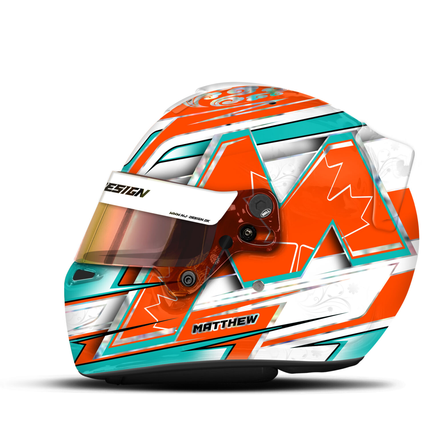 Professional custom helmet design by NJ Design in 2024.