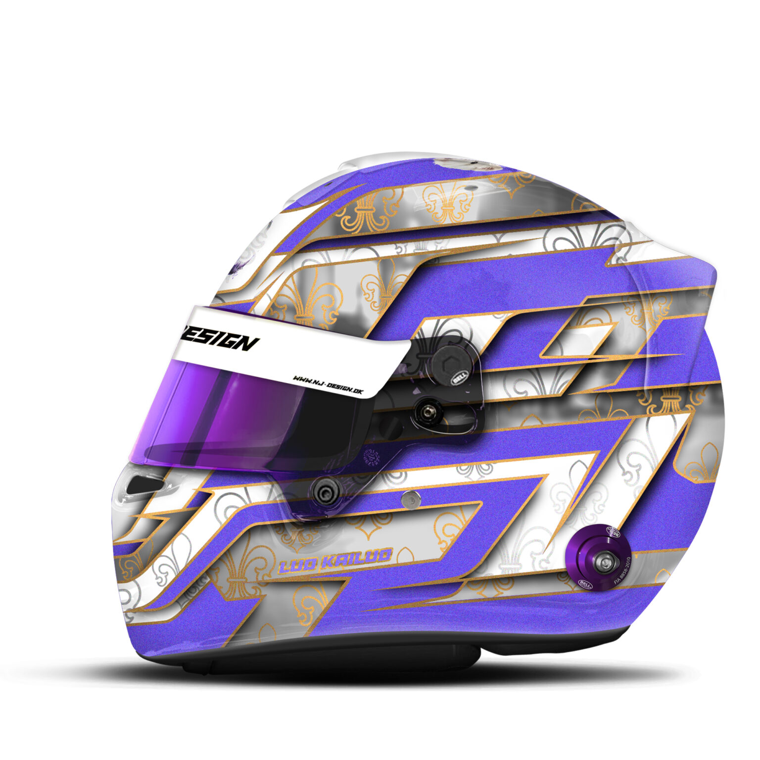 Professional custom helmet design by NJ Design in 2024.