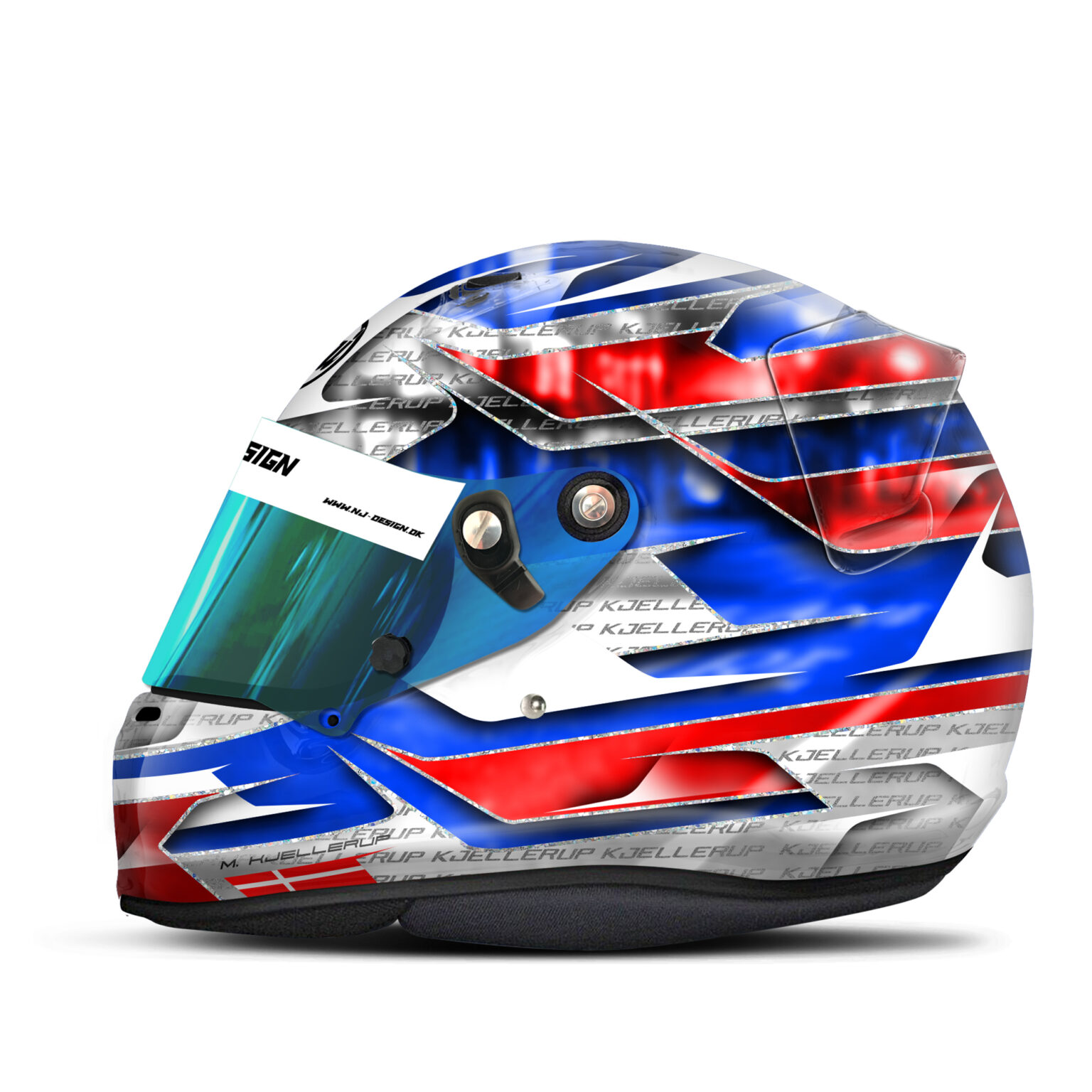Professional custom helmet design by NJ Design in 2024.