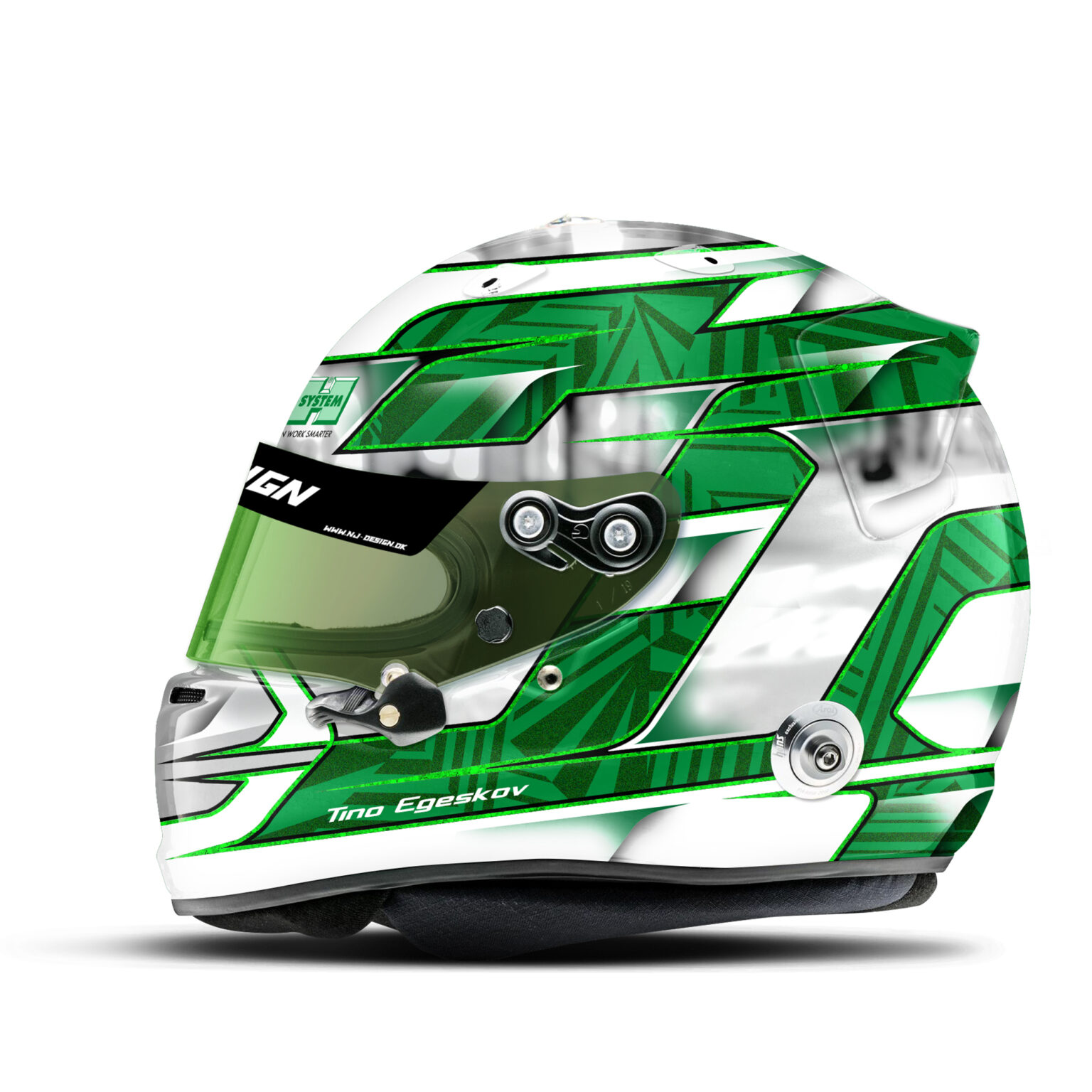 Professional custom helmet design by NJ Design in 2024.