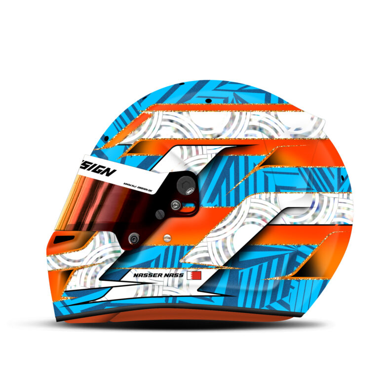 Professional custom helmet design by NJ Design in 2024.