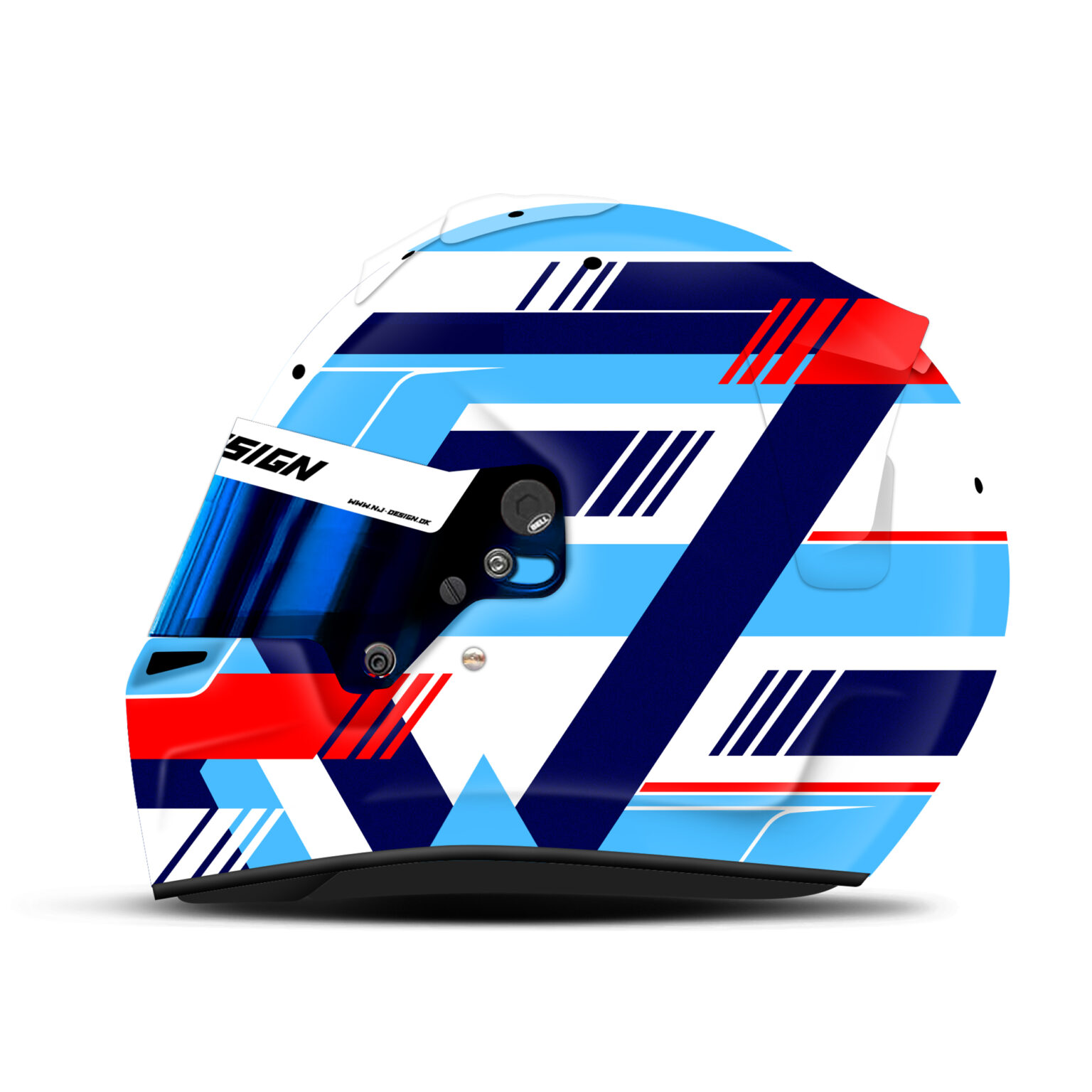 Professional custom helmet design by NJ Design in 2024.
