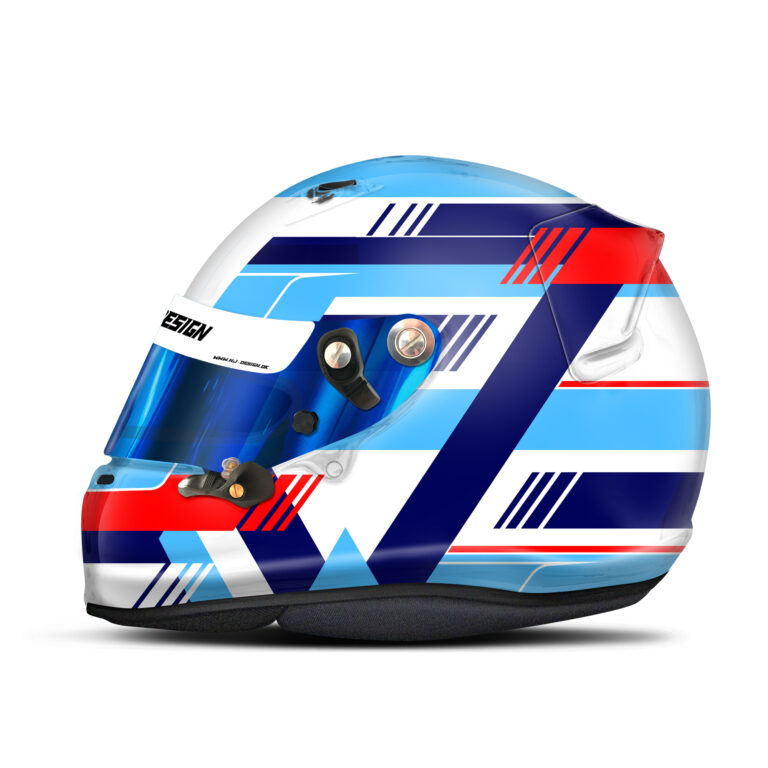 Professional custom helmet design by NJ Design in 2024.
