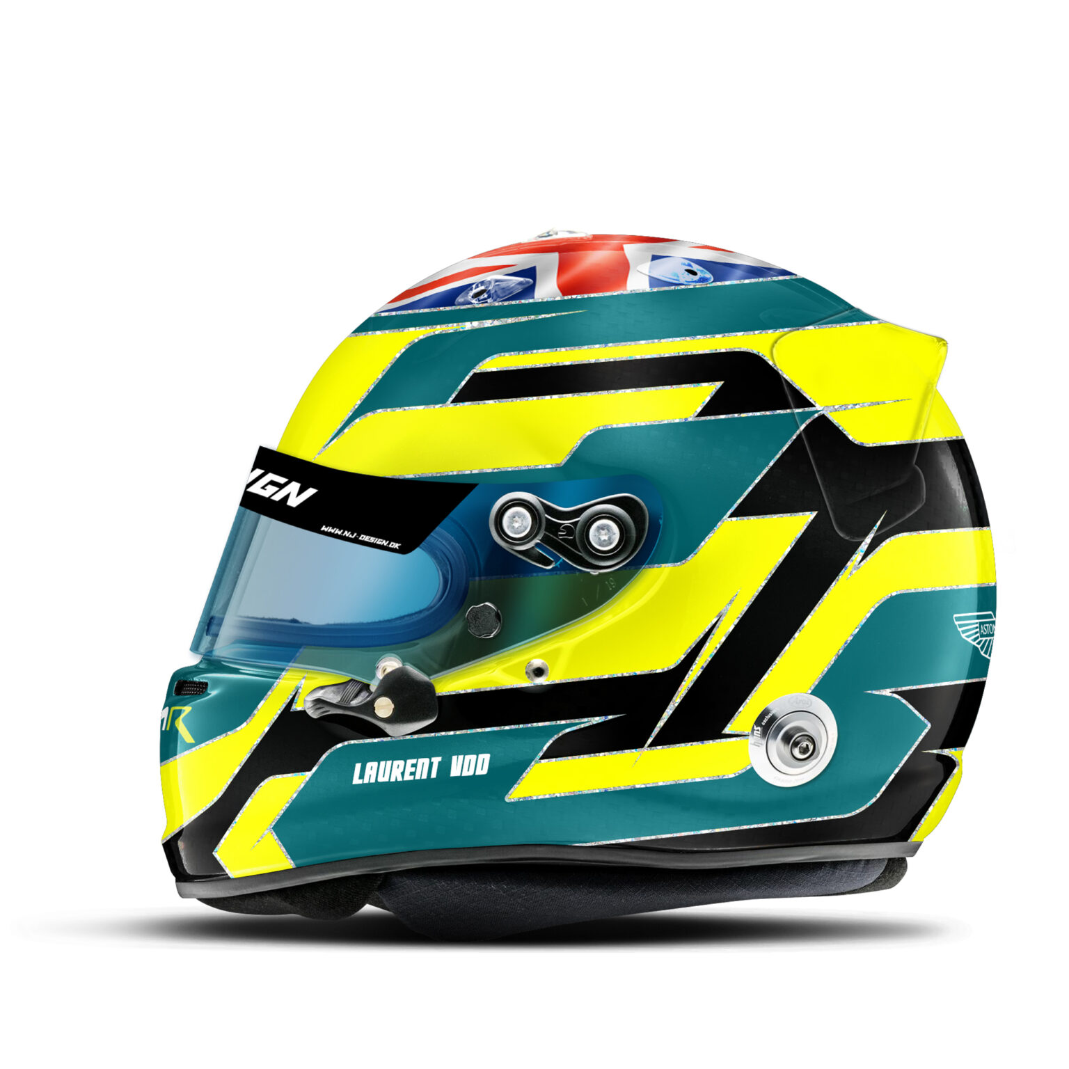 Professional custom helmet design by NJ Design in 2024.