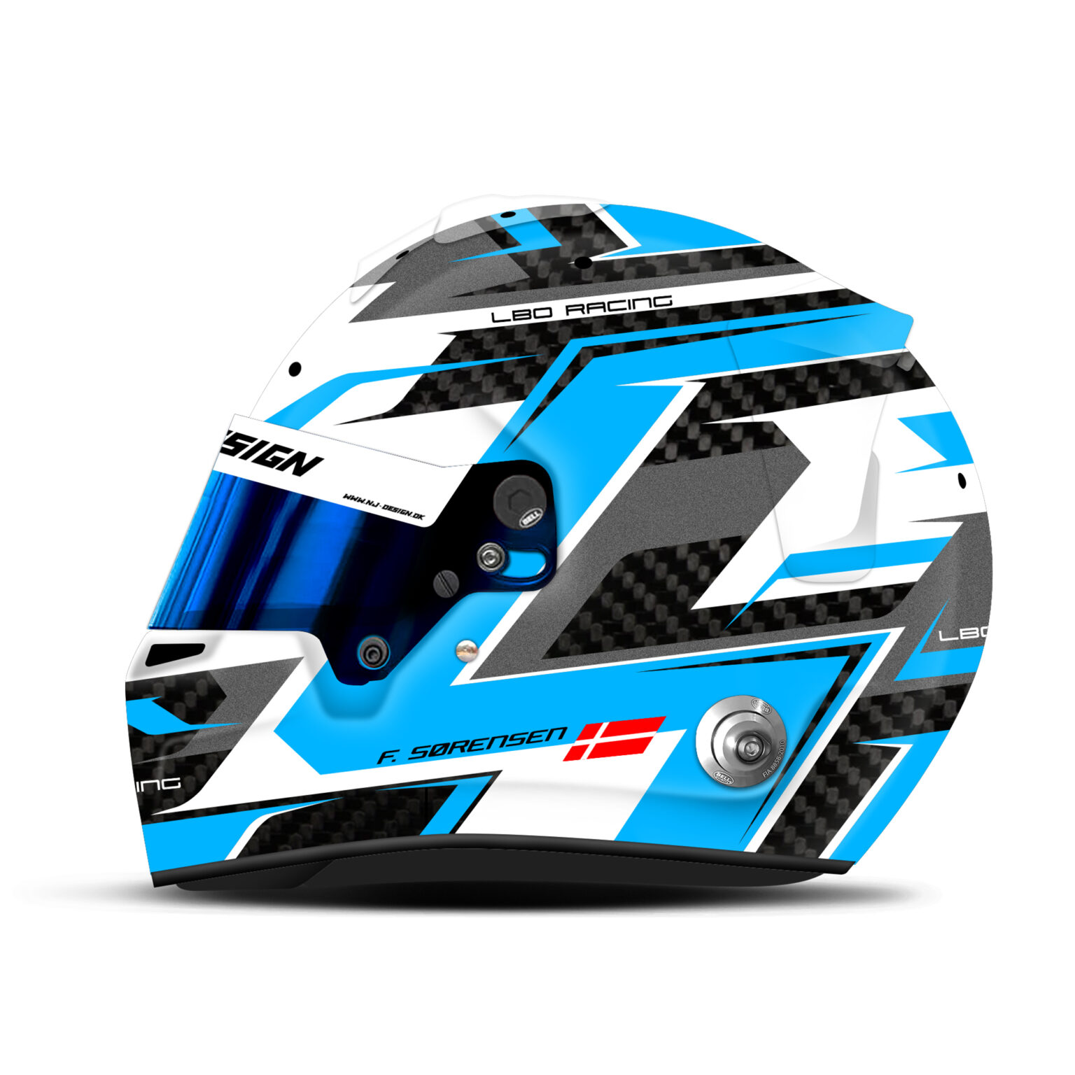 Professional custom helmet design by NJ Design in 2024.