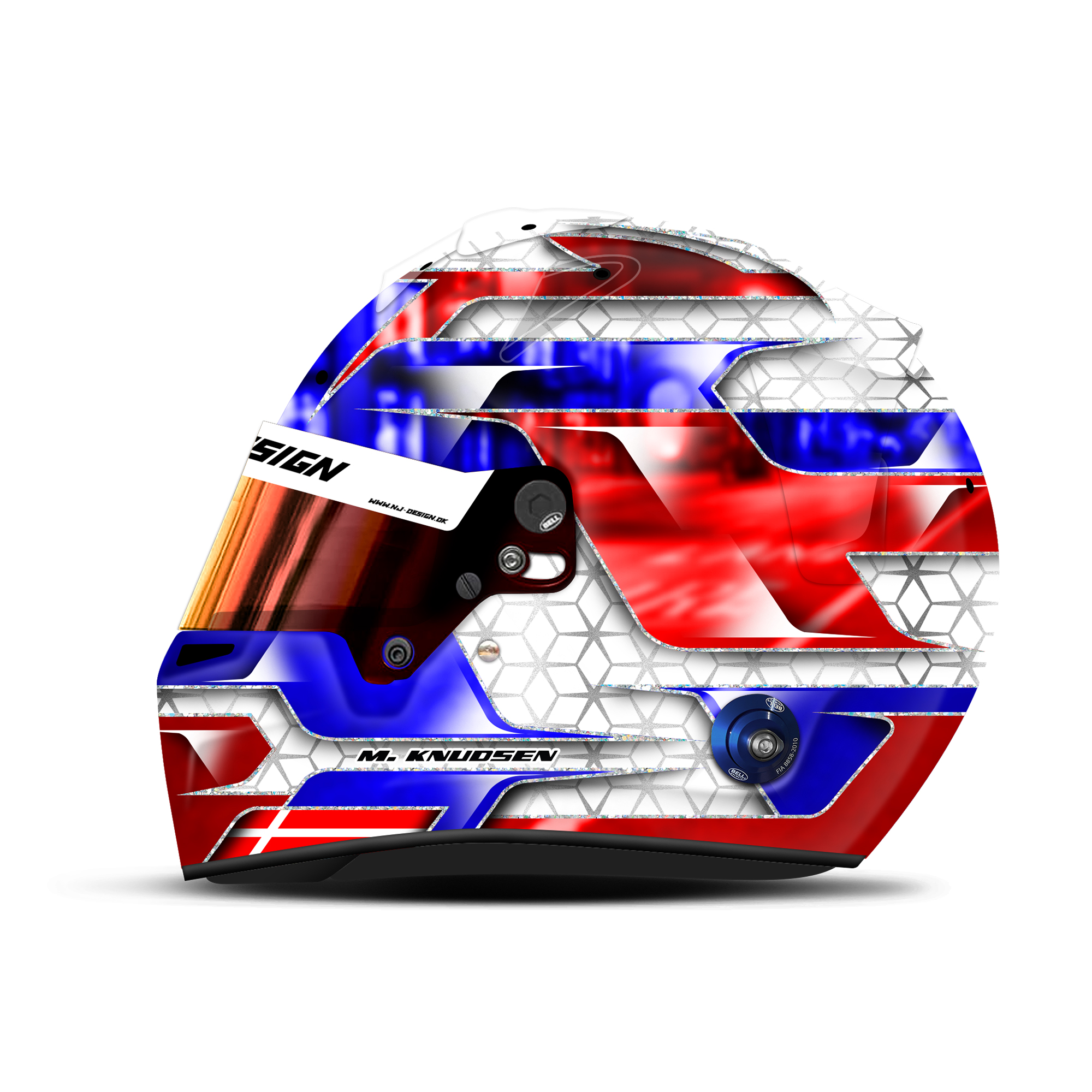 Helmet design for Morgan Knudsen made on a Bell Helmets.
